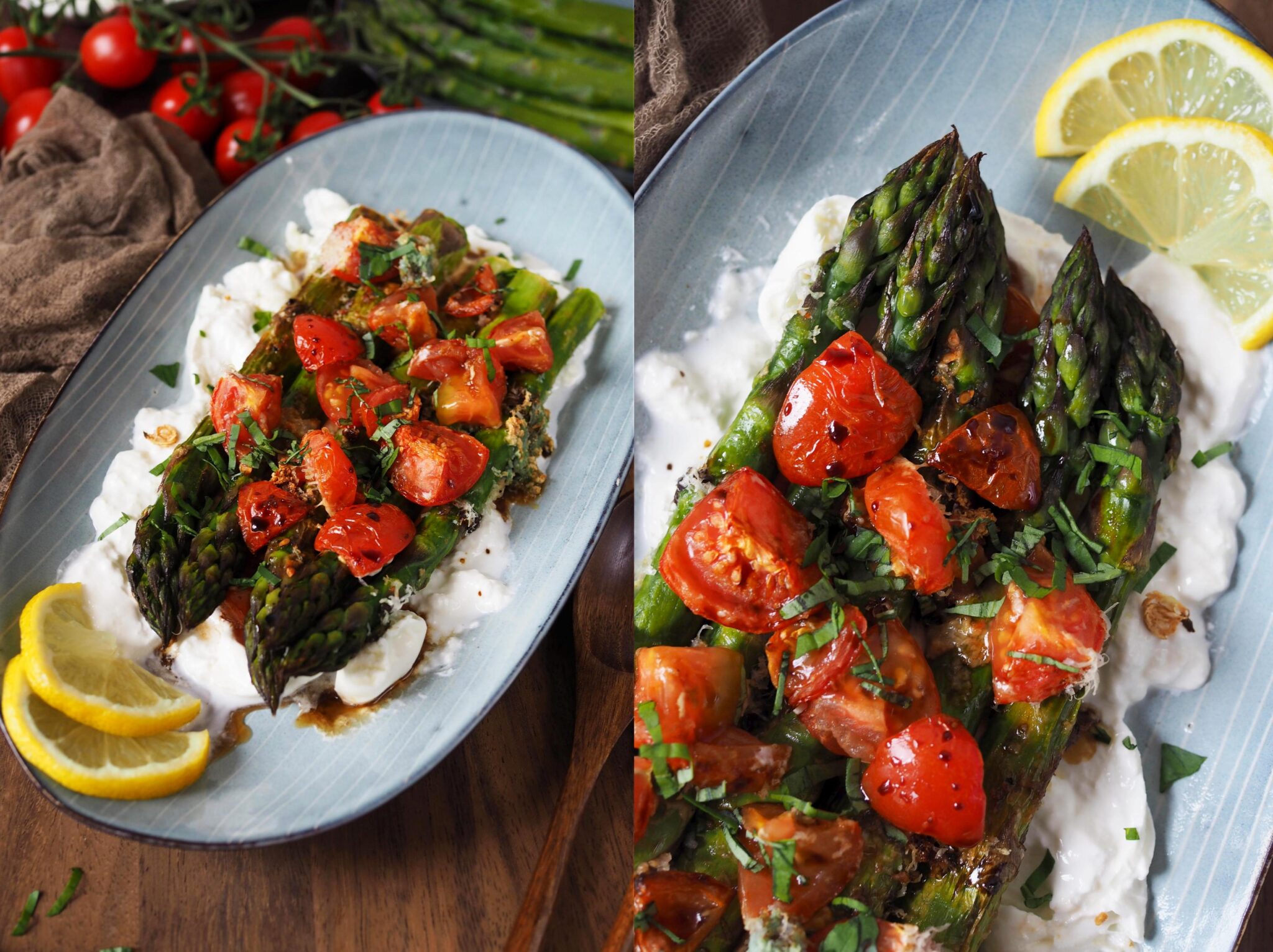 Grillspargel auf Burrata - ein Genuss im Frühling - Wiewowasistgut